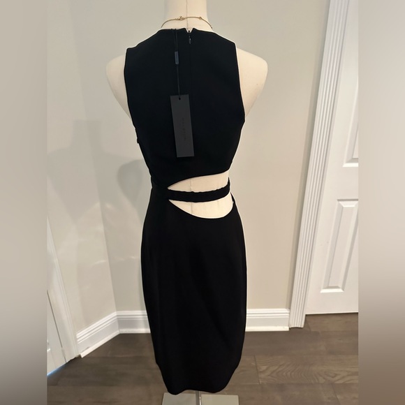 Halston Heritage | Dresses | Nwt Halston Heritage Black Midi Dress ...